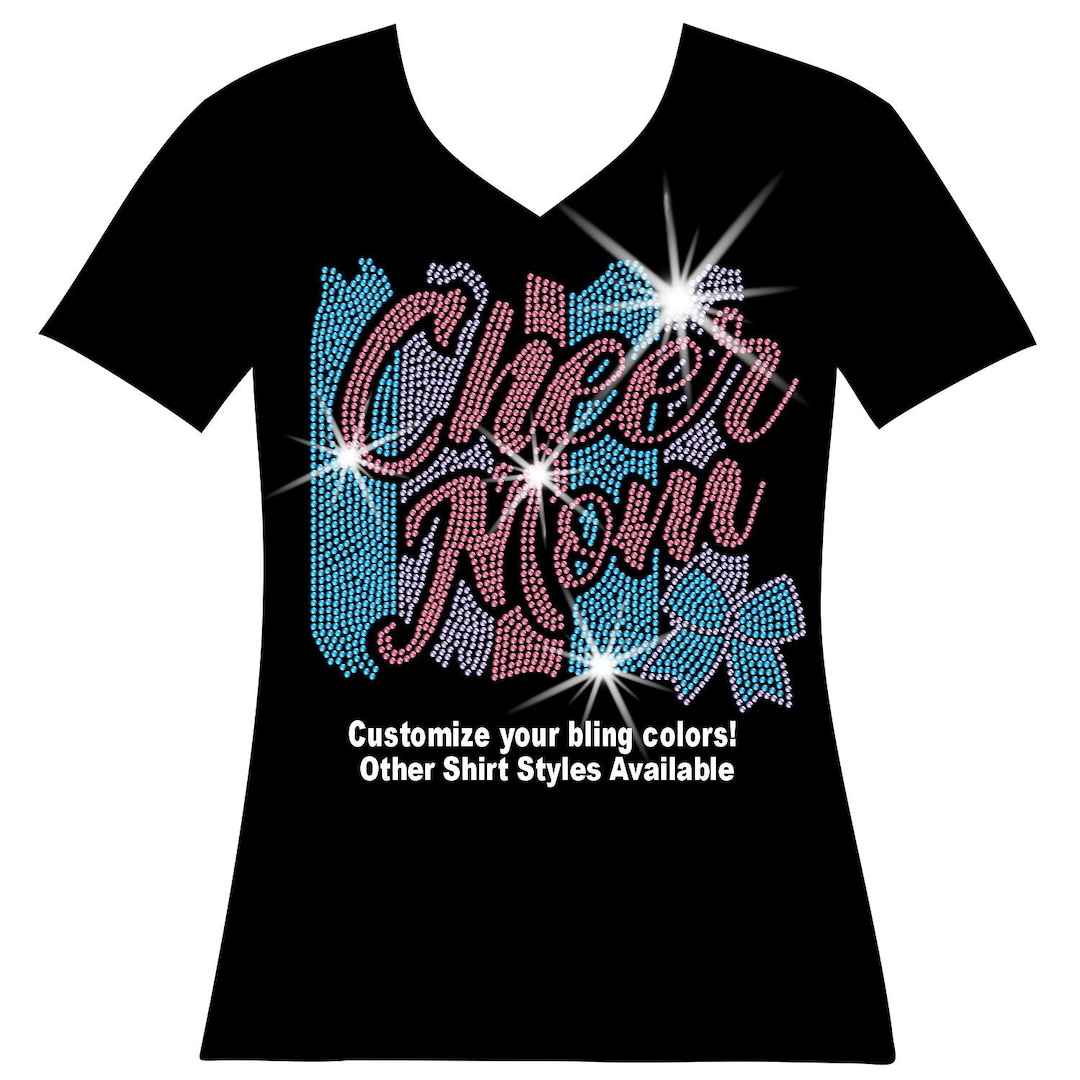 Cheer Mom With Paint Smears RHINESTONE Mega Bling Shirt, SPANGLE Cheer Mom T, Sparkle Cheer Gift ...