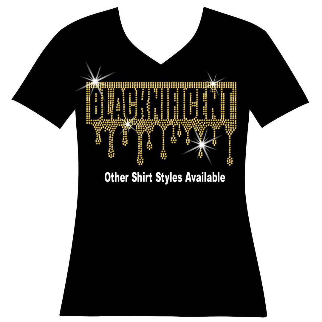 Black Girl Blacknificent Rhinestone Bling Shirt Black Woman Queen ...