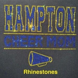 Custom Cheer Mom Rhinestone Megaphone Bling Matching Cheer Team ...