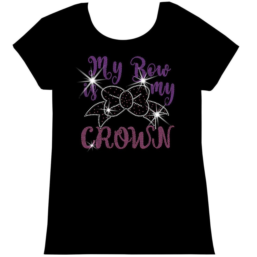 My Cheer Bow is My Crown Cheerleader Youth Girls RHINESTONE Mega Bling ...