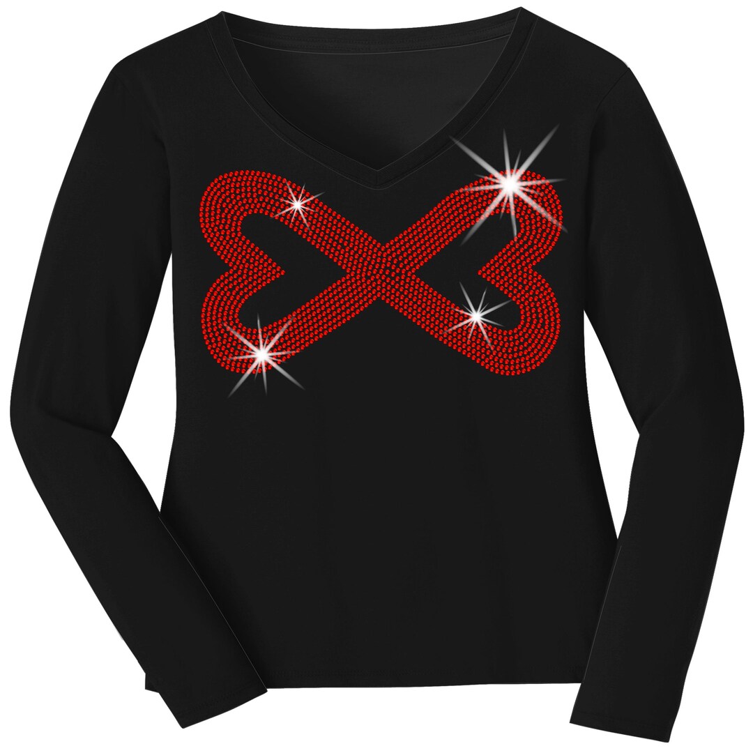 Infinity Heart Symbol RHINESTONE Mega Bling Shirt, Cupid and Bow Bling ...