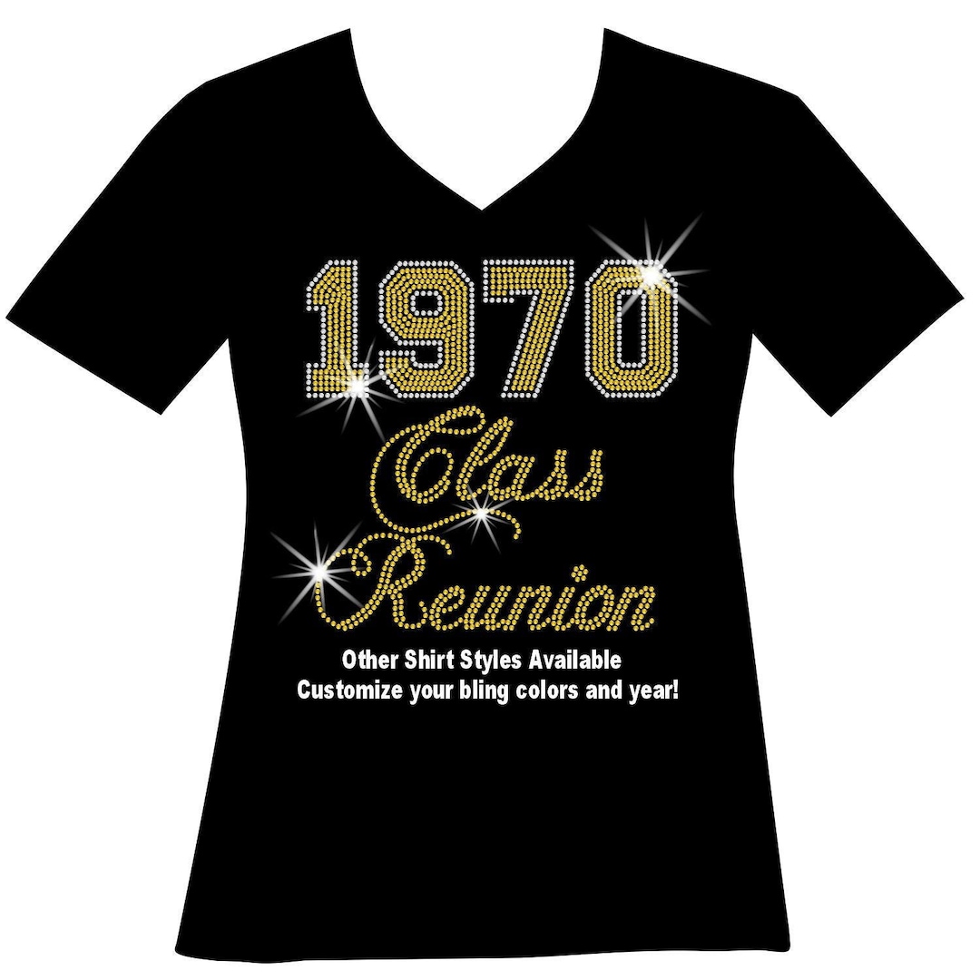 Class Reunion Custom Year and Color RHINESTONE Mega Bling Shirt, Class ...