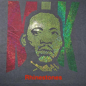 Martin Luther King Red Yellow and Green Juneteenth RHINESTONE Mega ...