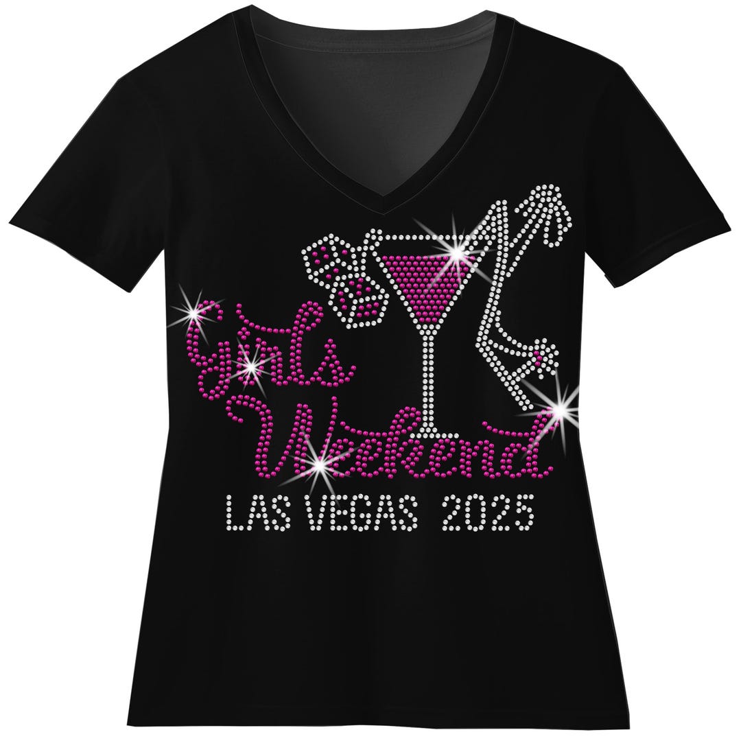 Girls Weekend Trip RHINESTONE Mega Bling T, Gambling Dice Martini High ...