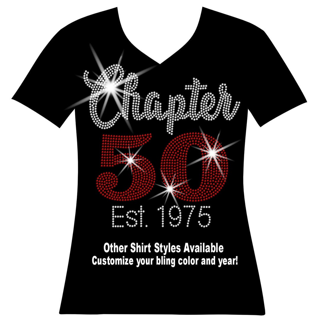 Chapter 50 Est 1975 Birthday (customize Your Year and Age) RHINESTONE ...