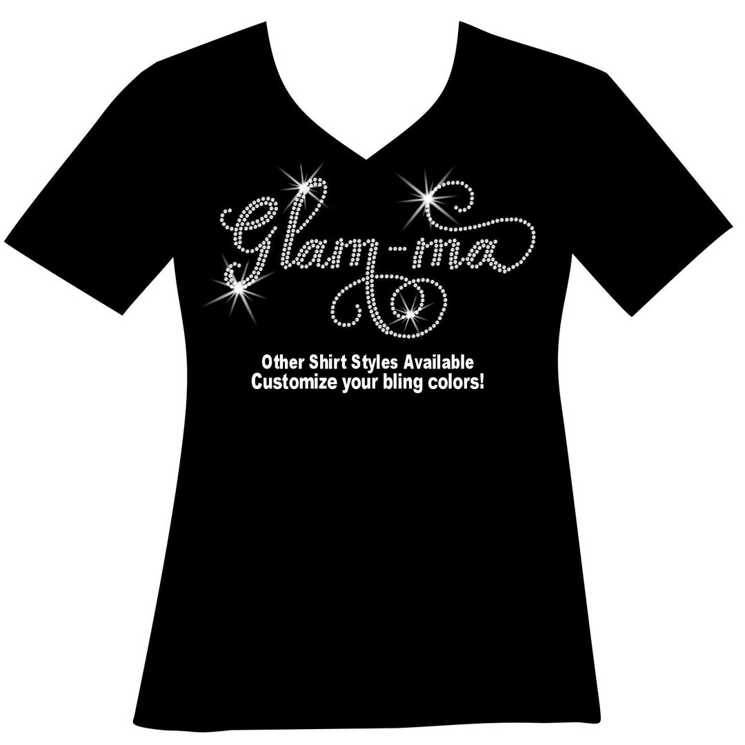 Glam-ma RHINESTONE Mega Bling Shirt, Mother's Day Bling T, Mother's Day ...