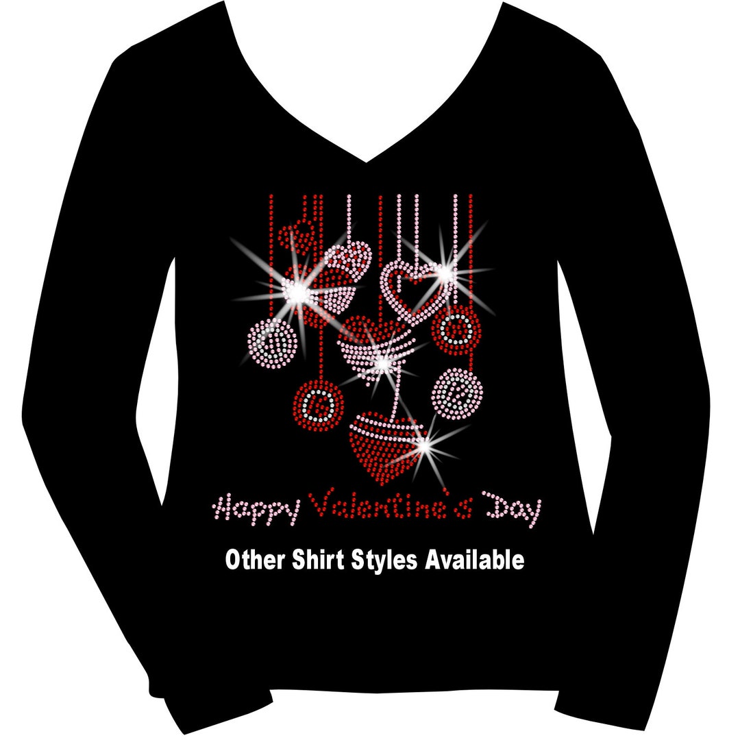 Valentine's Day Hanging Bingo Balls RHINESTONE Mega Bling Shirt, Lucky Bingo Shirt, Bingo Lovers ...