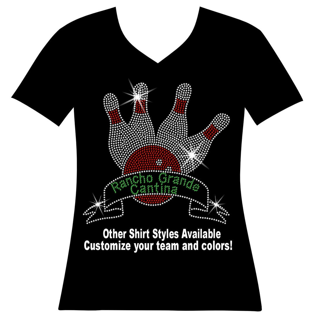 Custom Bowling Team Bowling Ball and Pins With Banner Rhinestone Bling ...