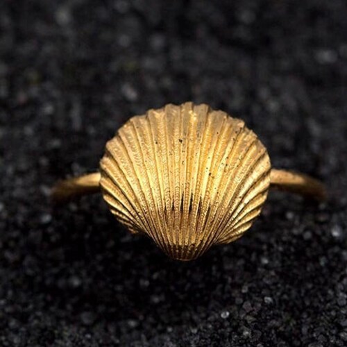 Silver Seashell Ring Cockle Clam Ring Tiny Seashell Beach - Etsy