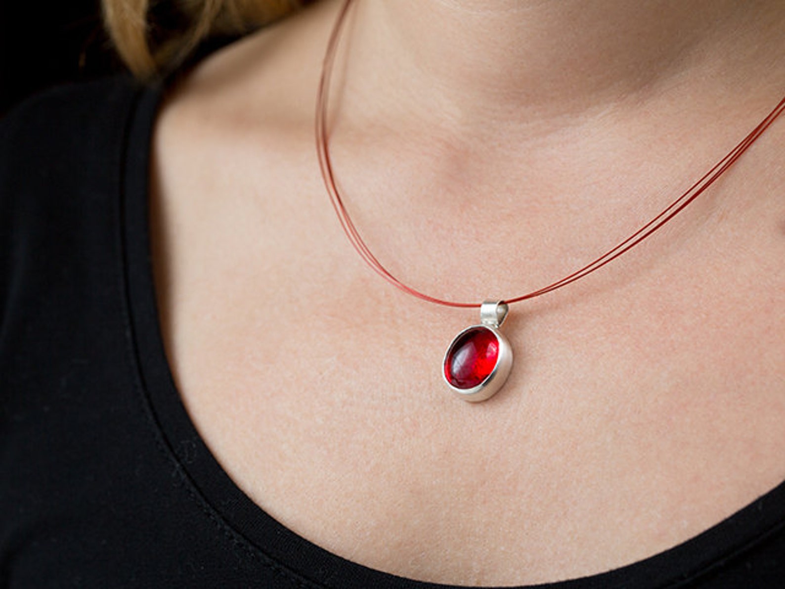 Ruby Red Pendant Fire Red Pendant Scarlet Red Pendant - Etsy