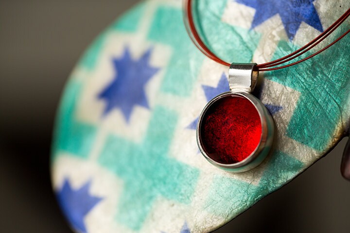 Ruby Red Pendant Fire Red Pendant Scarlet Red Pendant - Etsy