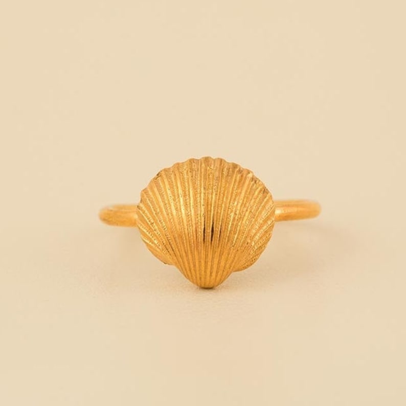 Silver Seashell Ring Cockle Clam Ring Tiny Seashell Beach - Etsy