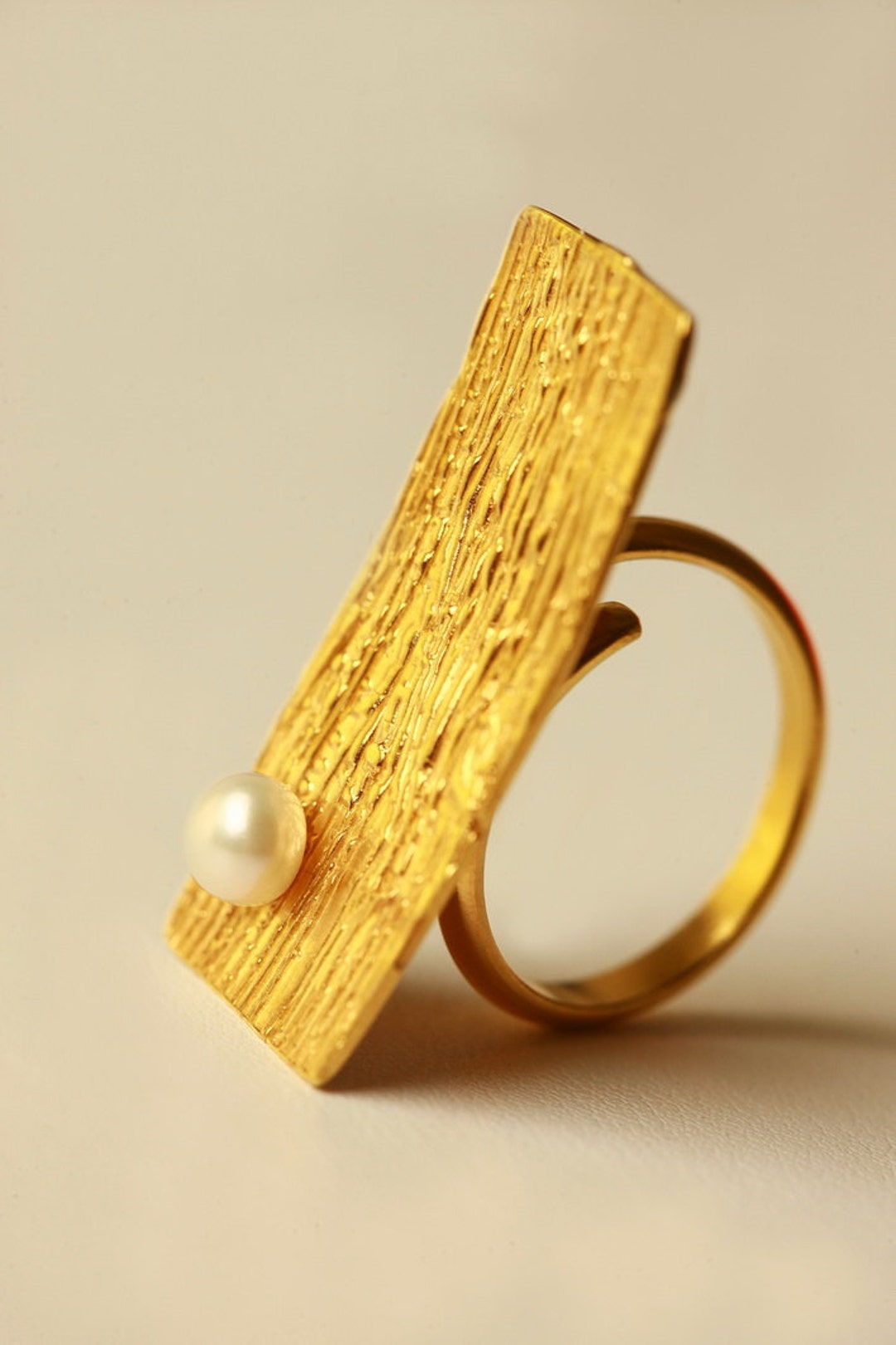 Rectangular Ring, Geometric Ring, Minimal Ring, Statement Ring, Silver ...