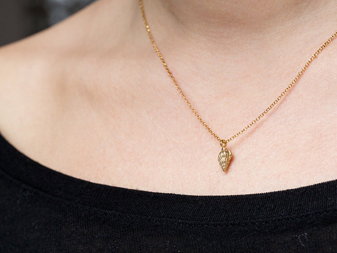 Silver Snail Pendant Periwinkle Shell Beach Wedding Summer | Etsy