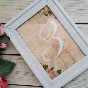 Table Number Cards Wedding Table Cards Frames White Picture Frames ...
