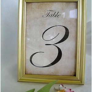 Table Number Frame Wedding Table Card Frames Gold Picture Frame Gold ...