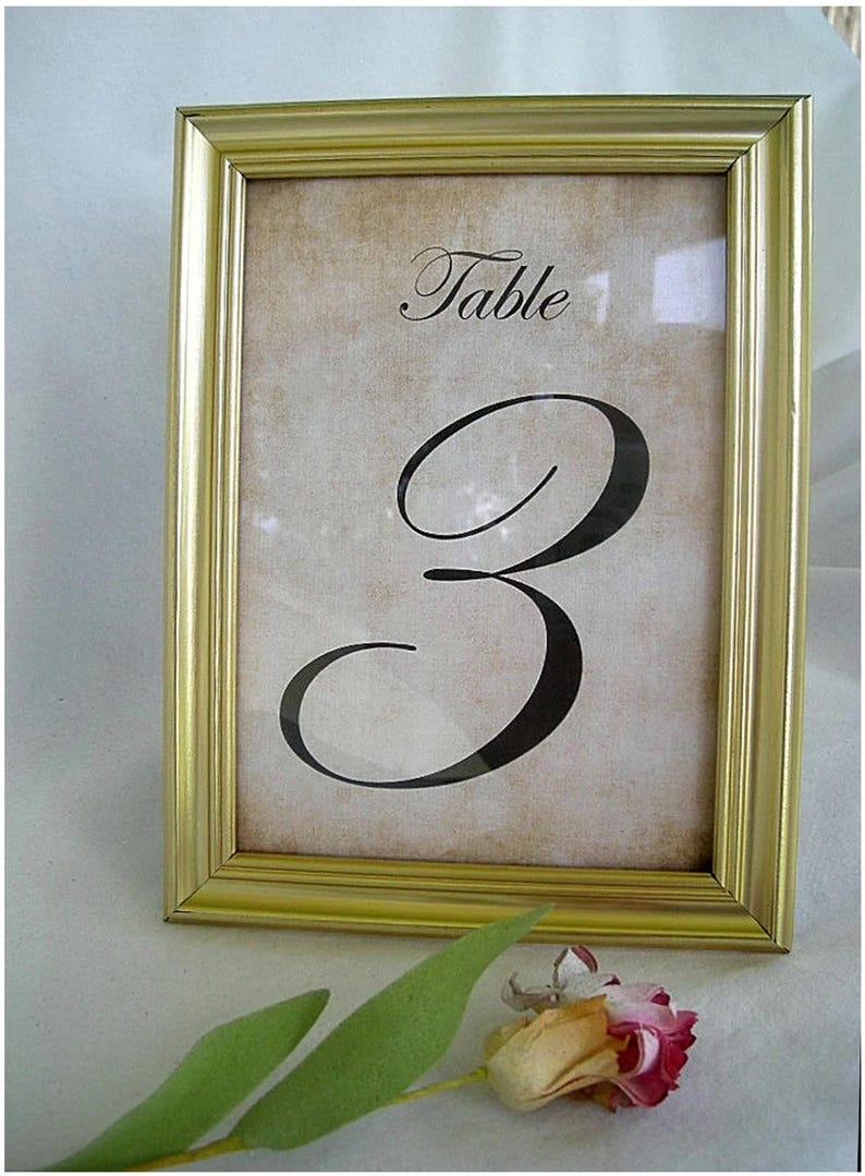 Table Number Frame Wedding Table Card Frames Gold Picture Frame Gold ...