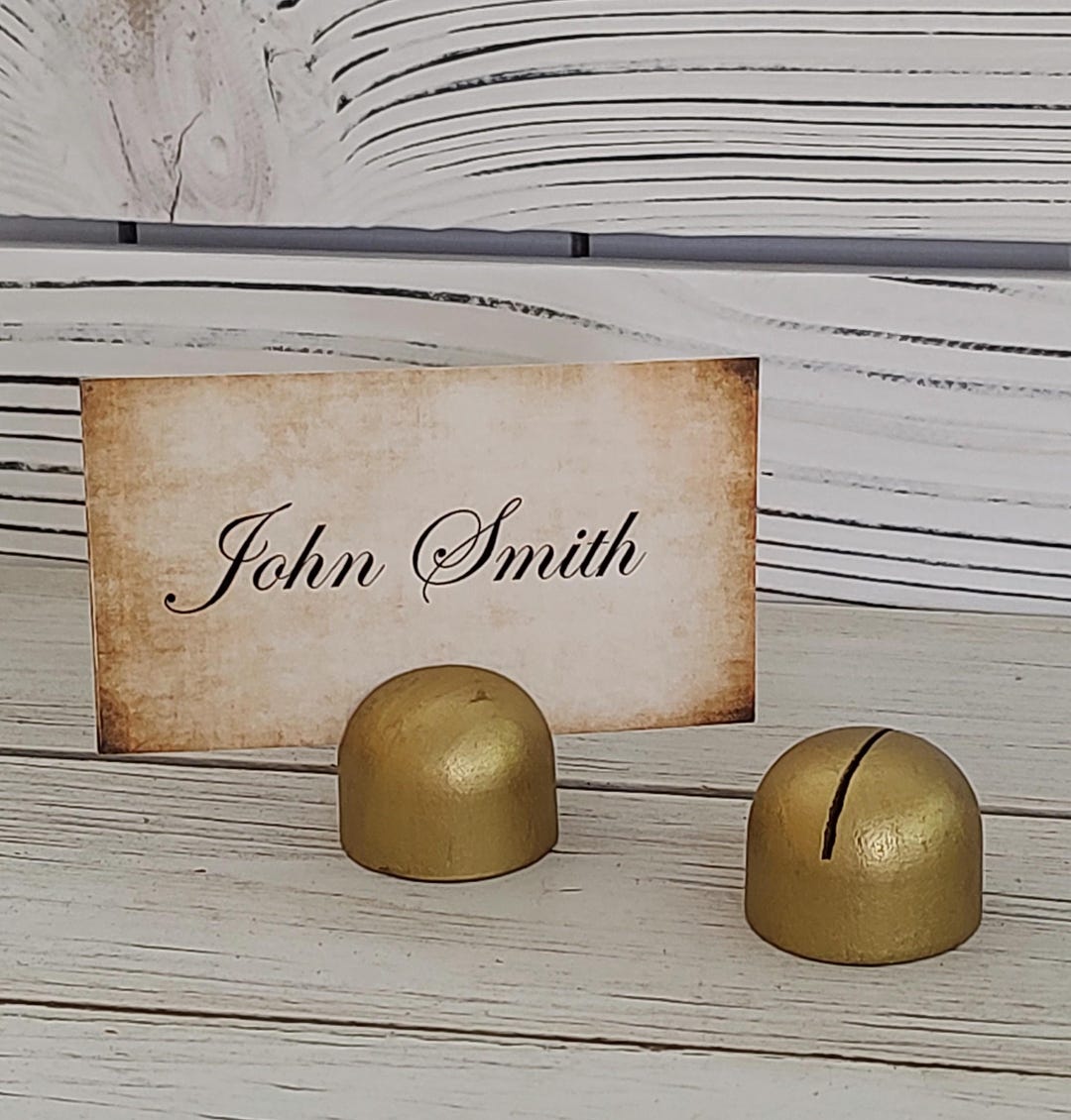 Gold Table Card Holder Gold Wood Round Place Card Holder Wedding Rustic ...
