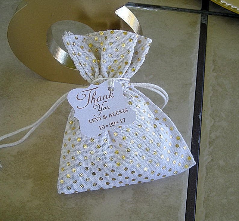 Custom Favor Bag Personalized Wedding Favors Bags Gold Dot | Etsy