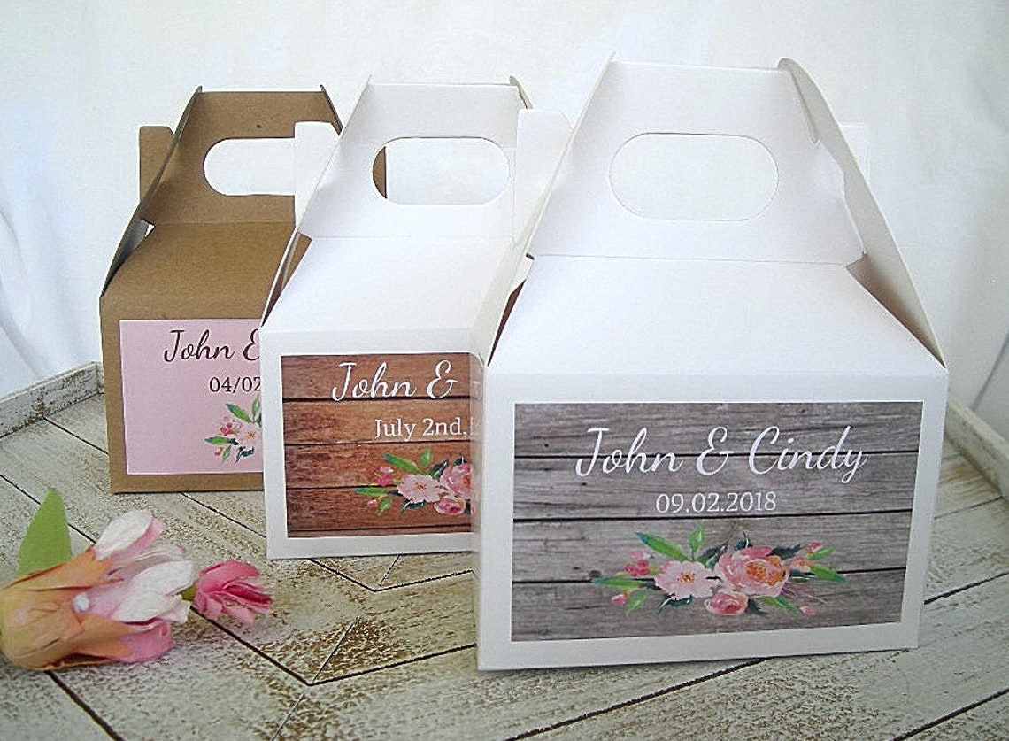 Wedding Favor Boxes Gable Box Custom Wedding Favors White | Etsy