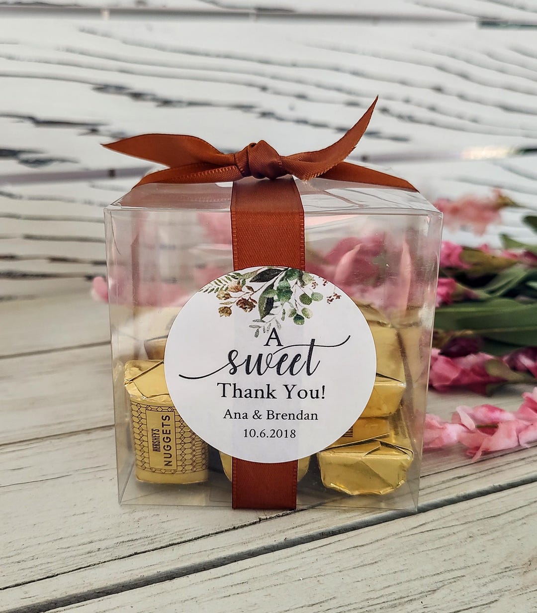 Personalized Favor Box W Custom Tags Labels Wedding Favor Box Clear ...