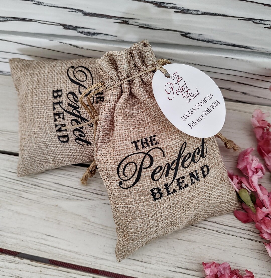 Custom Favor Bag the Perfect Blend Favor Bags Burlap Favor Bag Thank ...