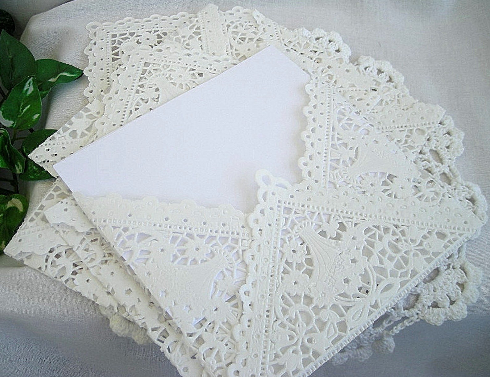Doily Lace Envelopes Lace Paper Envelopes Wedding Invitation | Etsy