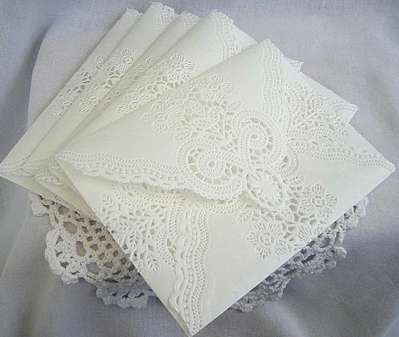 Doily Paper Lace Envelopes Lace Wedding Invitations Doily Lace - Etsy