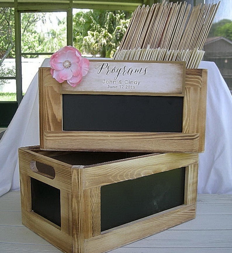 Rustic Wedding Box Custom Wedding Box Personalized Weddin Program Box ...