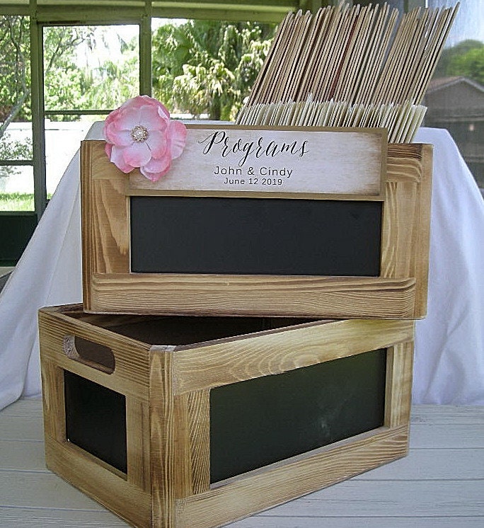 Rustic Wedding Box Custom Wedding Box Personalized Weddin Program Box ...