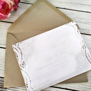 Paper Lace Envelopes, Vintage Lace, Handmade White Ivory Lace Envelopes ...