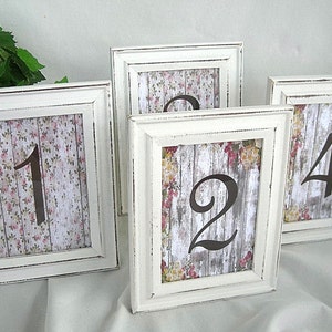 Table Number Card Frames Wedding Whitewash Wood Frames Wedding Table ...