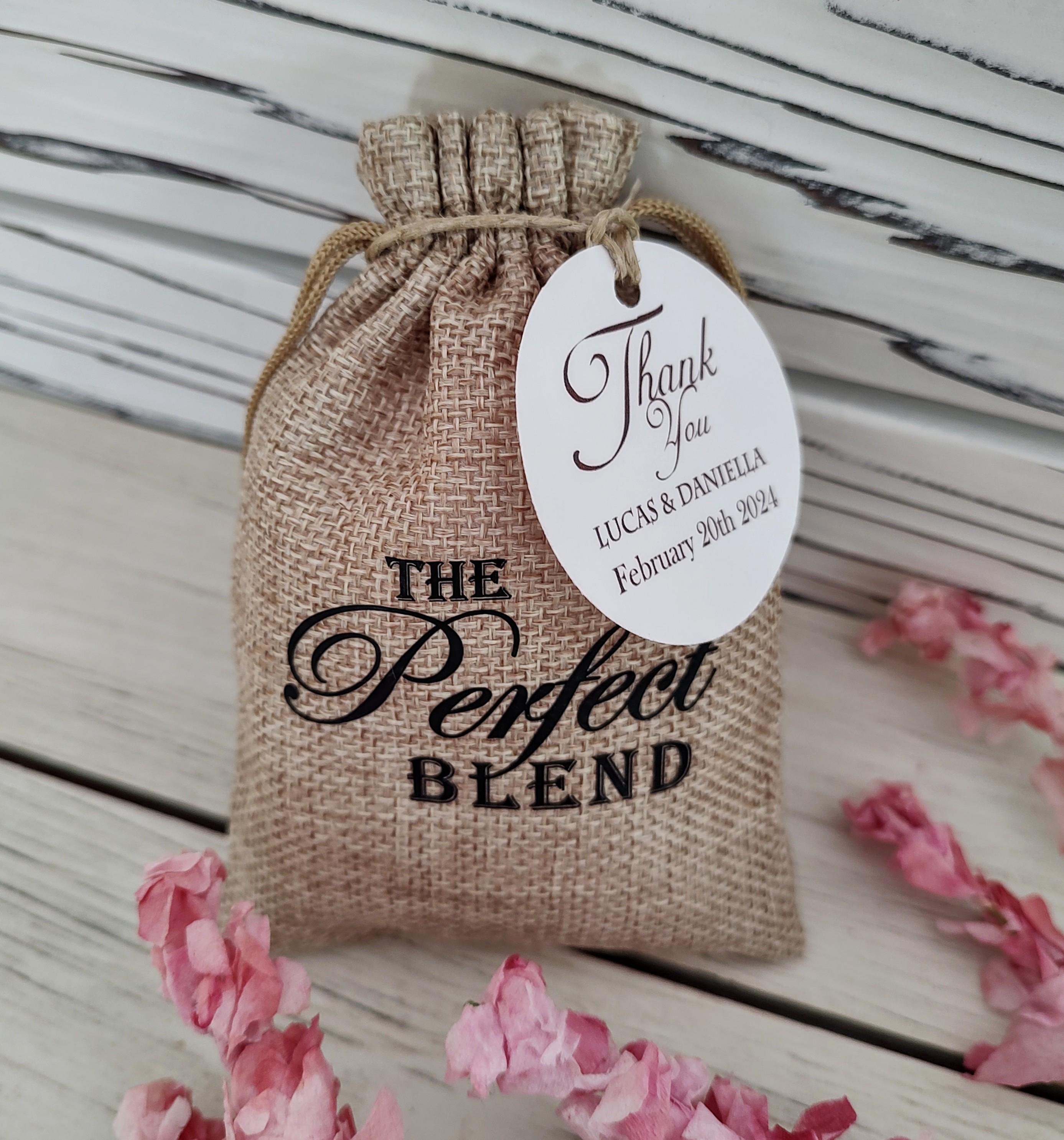Custom Favor Bag the Perfect Blend Favor Bags Burlap Favor Bag Thank ...
