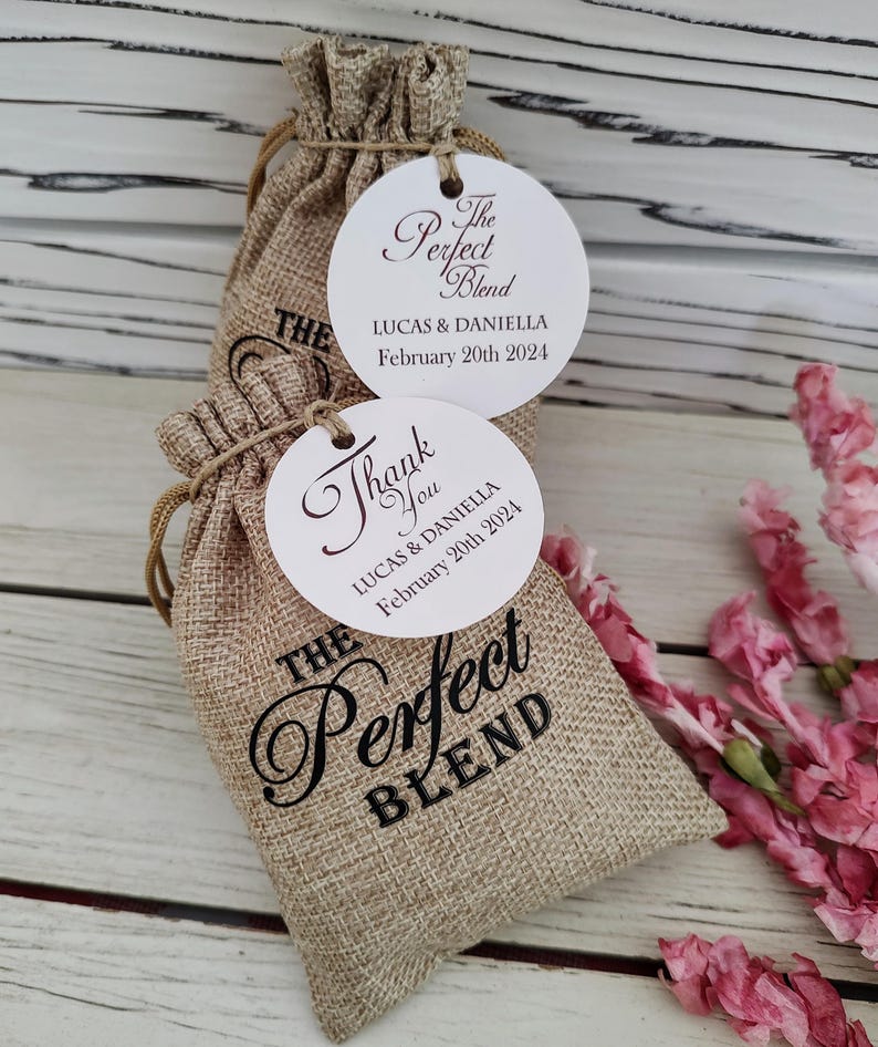 Custom Favor Bag the Perfect Blend Favor Bags Burlap Favor Bag Thank ...