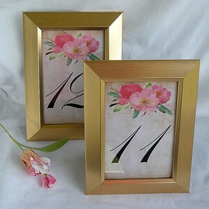 Table Number Frame Gold Table Card Frames Wedding Table Numbers ...