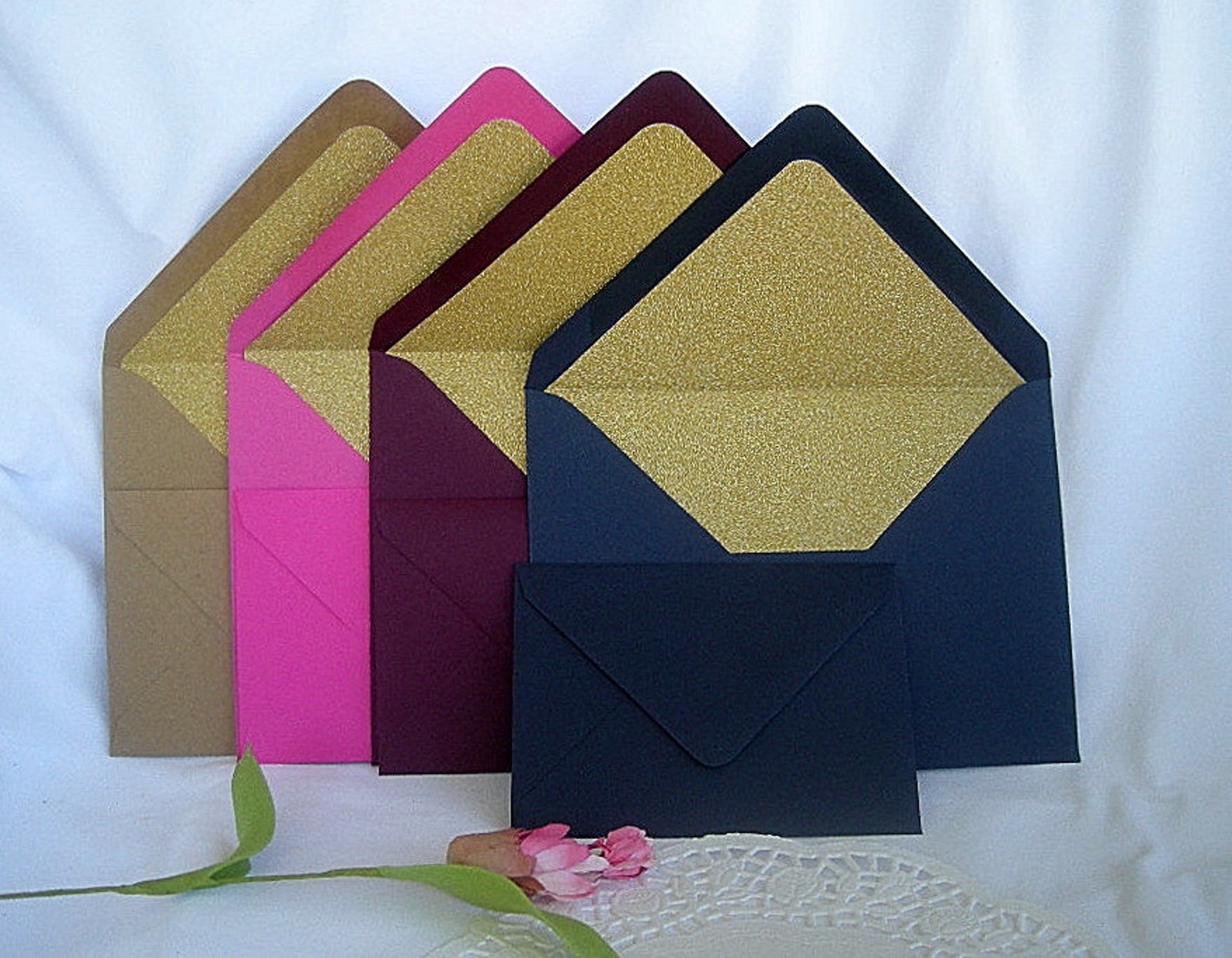 Glitter Lined Envelopes Wedding Invitation Envelopes Gold Silver ...