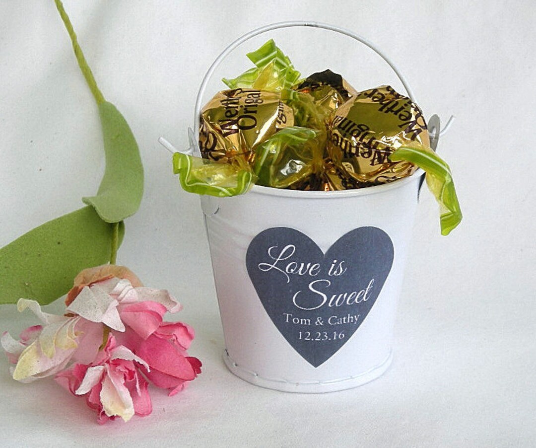 Mini Bucket Favor Love is Sweet Custom Wedding Favors Personalized Mini ...