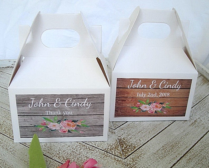 Wedding Favor Boxes Gable Box Custom Wedding Favors White Kraft Rustic ...