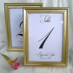 Table Number Frame Wedding Table Card Frames Gold Picture Frame Gold ...