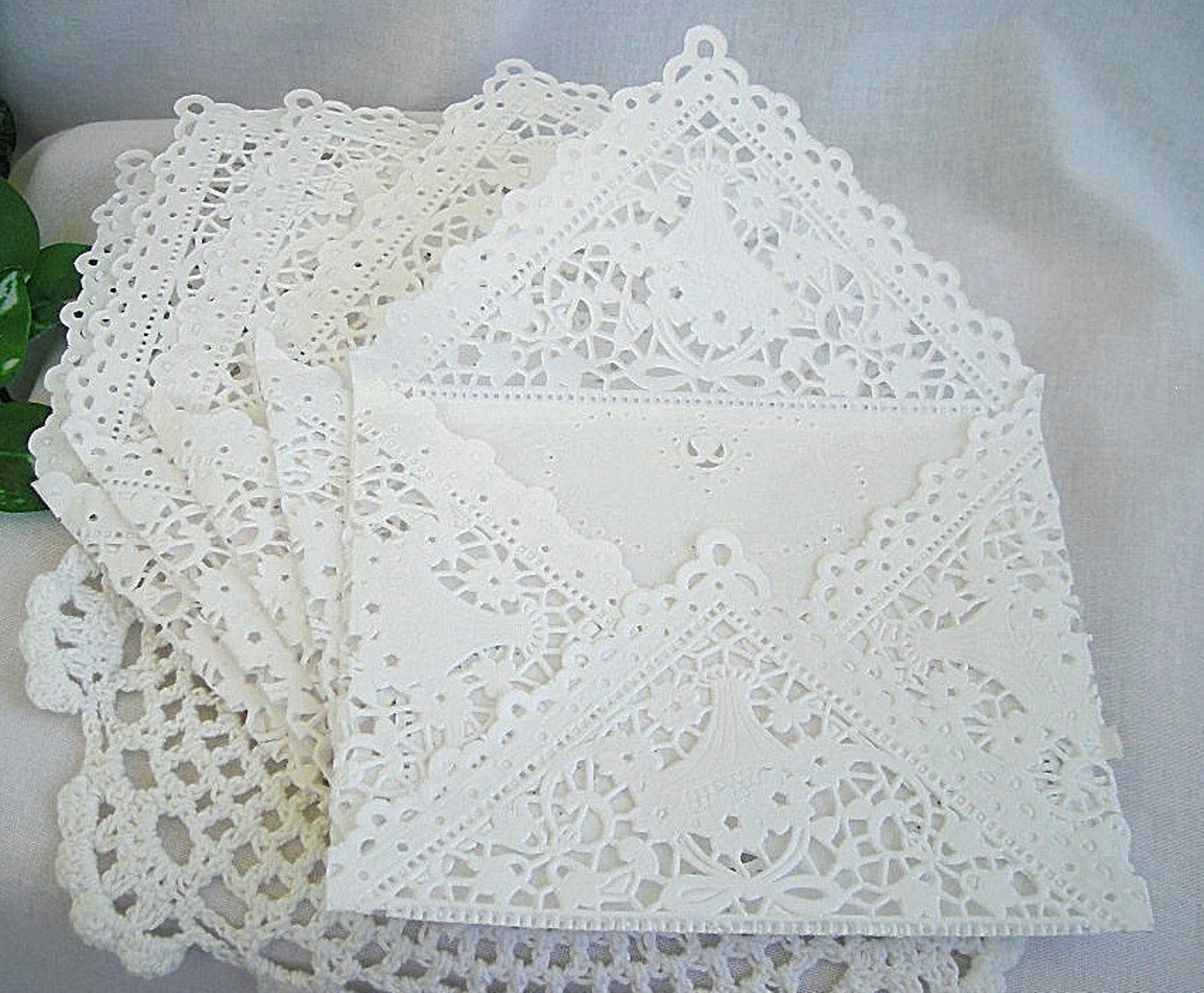 Doily Lace Envelopes Lace Paper Envelopes Wedding Invitation | Etsy