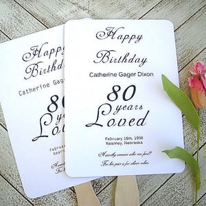 Custom Birthday Fan Favors Photo Adult Child Birthday Personalized ...