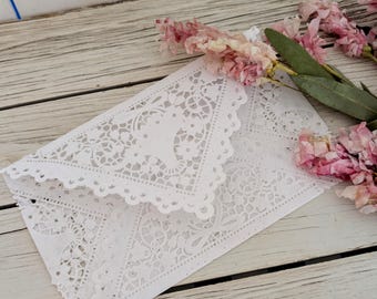 Lace Envelopes Doily Lace Envelopes Custom Wedding Envelopes Lace ...