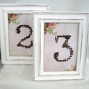 Table Number Card Frames Wedding Whitewash Wood Frames Wedding Table ...