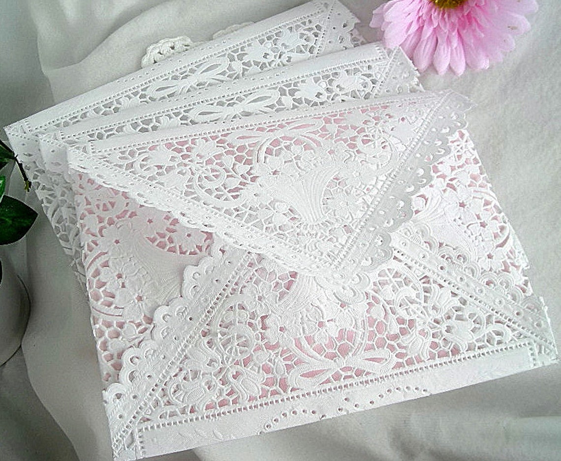 Wedding Invitation Lace Envelopes Custom Lace Wedding Envelopes Custom ...