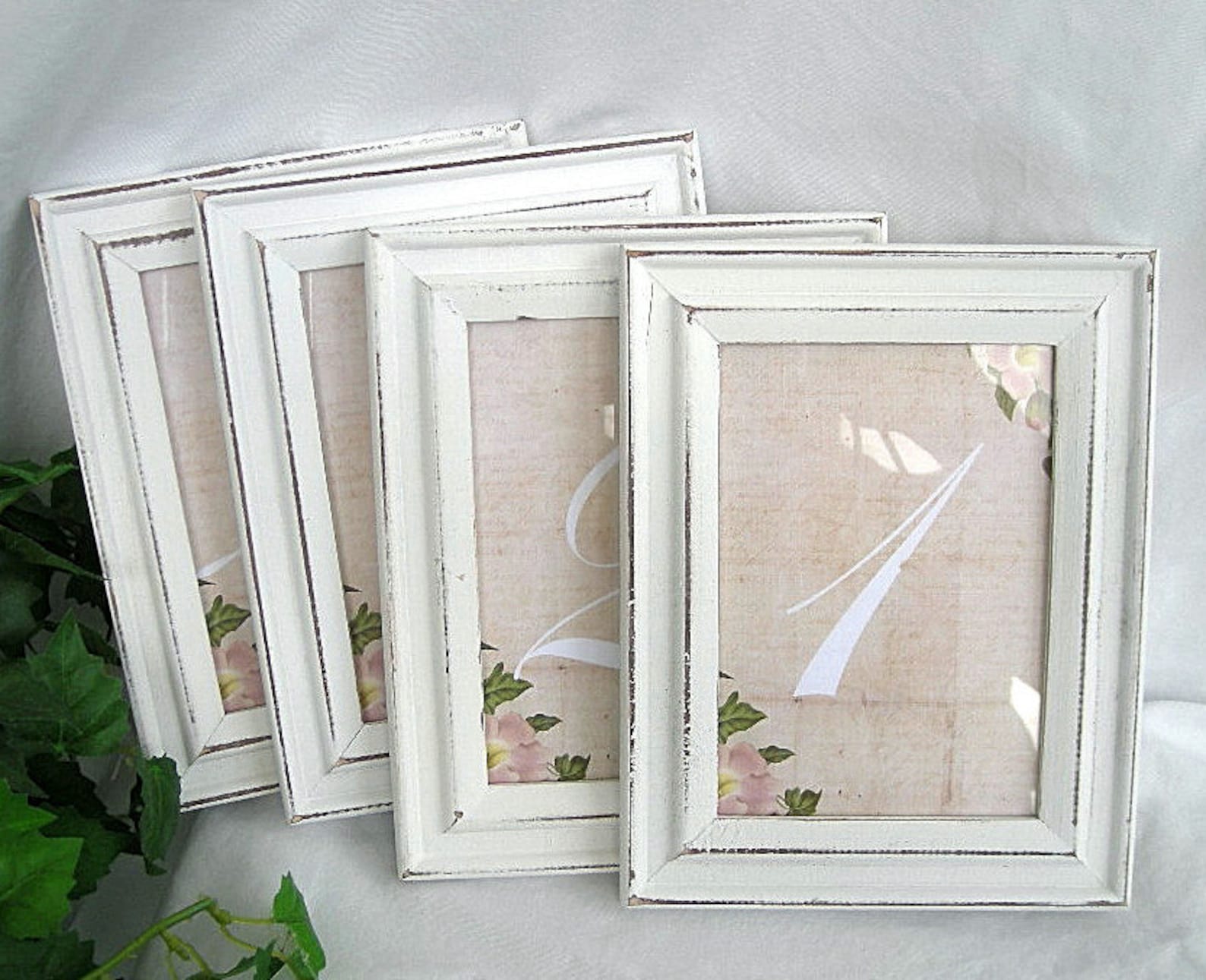 Table Number Frame Wedding Table Card Frames Whitewash Wood | Etsy