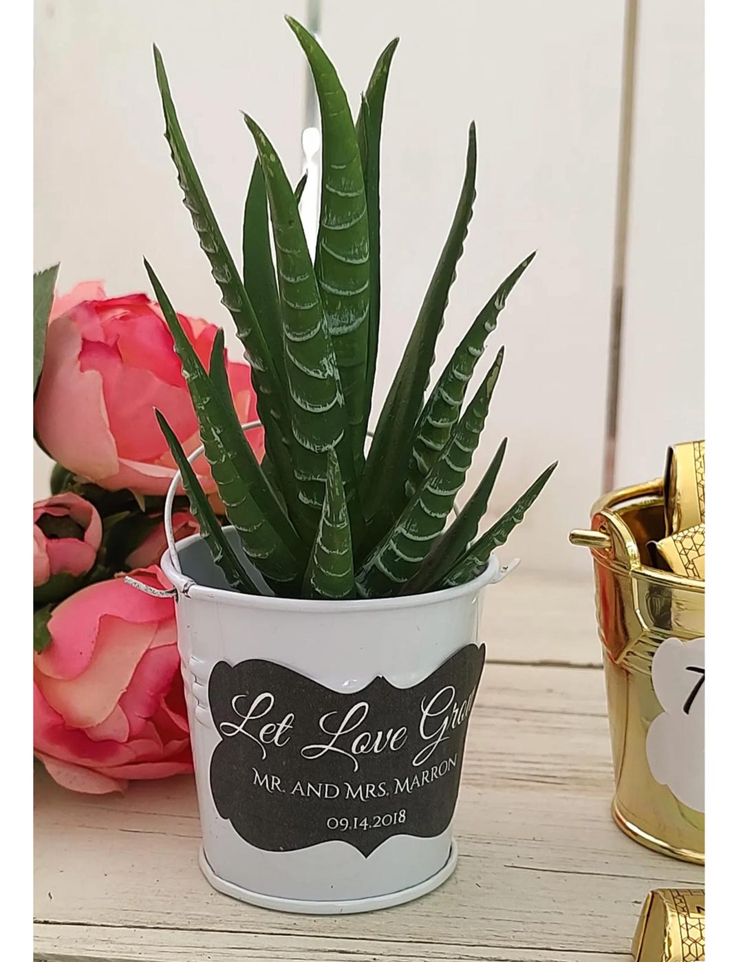 Wedding Bucket Favor Mini Bucket Pail Wedding Favor Buckets Succulent ...