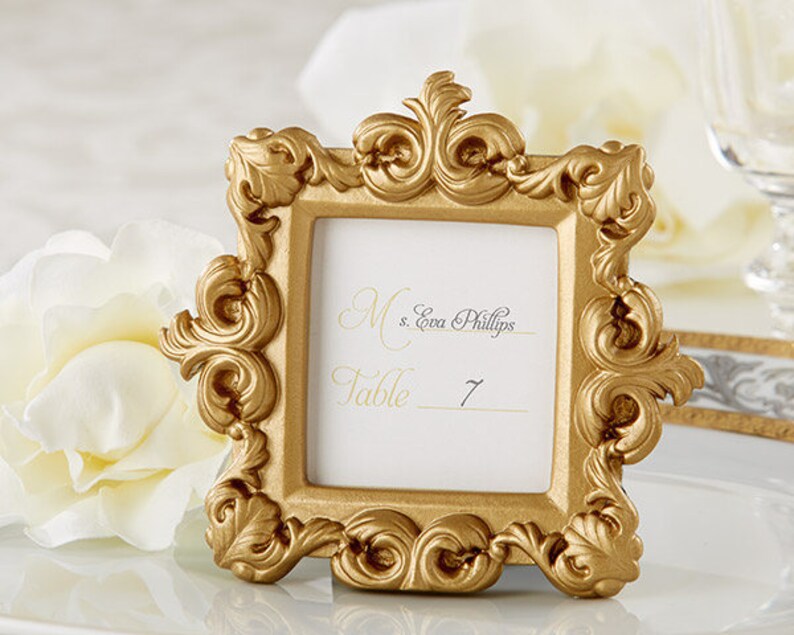 Mini Gold Frames Wedding Place Card Holders Mini Gold Place Card Frames ...