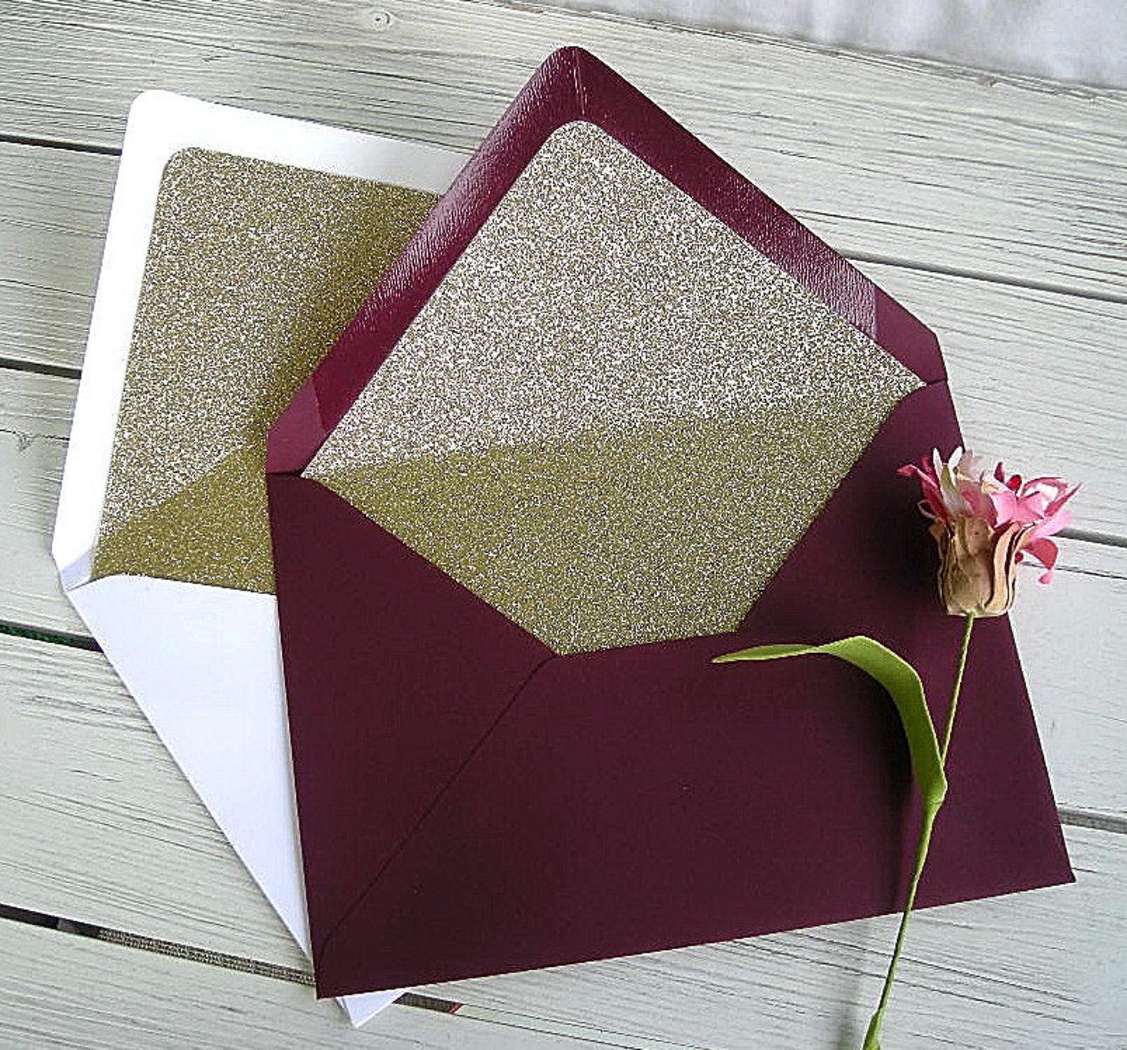 Glitter Lined Envelopes Wedding Invitation Envelopes Gold | Etsy