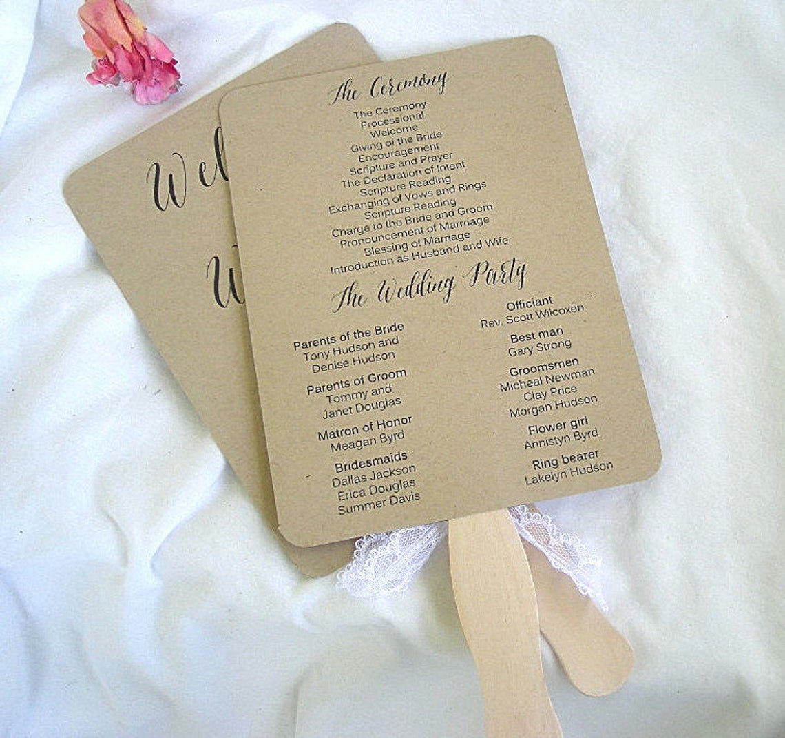 Wedding Fan Ceremony Wedding Program Fans Custom Wedding Fans | Etsy