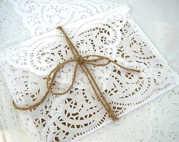 Doily Lace Envelope Lace Wedding Invitation Paper Lace Envelope Custom ...